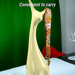 Insaizom Hippie Aesthetic Wrist Lanyard Key Chain, Cute Boho Wristlet Strap Keychain Holder for Women (Yellow flower)