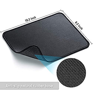 11 Pcs Computer Mouse Pad, 10.2x8.2inch Mousepad Black Extended Gaming Mouse Pads with Non-Slip Rubber Base, Textured with Stitched Edges, 3mm Thickness