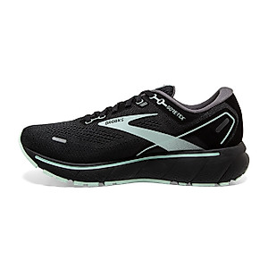 Brooks Women's Ghost 14 GTX Waterproof Neutral Running Shoe - Black/Blackened Pearl/Aquaglass - 8 Medium