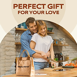 VonNova Insulated Lunch Box for Women, 7L Capacity, Leakproof Lunch Tote Bag, Durable Lunchbox made from Tyvek Material, Adult Cooler Bag for Work, Picnic, Travel and more (Hello World)