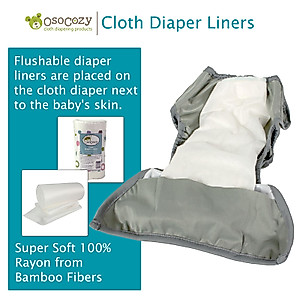 OsoCozy Flushable Diaper Liners 3 Pack - Makes Cloth Diapering Laundering Easier - Super Soft and Gentle on Baby’s Skin -100 Sheets per roll -3 Rolls.