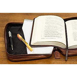 Full Armor of God Brown Vinyl Bible Cover Case with Handle, Medium