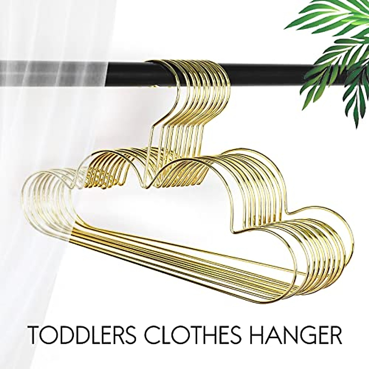 Pteanecay Coat Hangers for Kids,Gold Cloud Shape Metal Hangers Infant & Toddler Closet,11.8 * 7.7 * 0.2inch,10 PCS