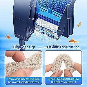 HiTauing 12 Count Ammonia Reducer Filter Pads for aqueon，Fish Tank Filter Pads for QuietFlow LED PRO Model 10