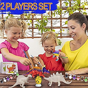 flashbluer Kids Arts and Crafts Painting Kit Dinosaur Toys Kids Art Supplies-Create Your Dino World Painting Toys Christmas Birthday Gifts for 3-12 Years Old Boys and Girls