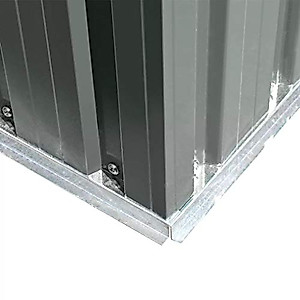 Festnight Garden Storage Shed with 4 Vents Metal Steel Double Sliding Doors Outdoor Tood Storage Shed Patio Lawn Care Equipment Pool Supplies Organizer Gray 80.3 x 52 x 73.2 Inches (W x D x H)