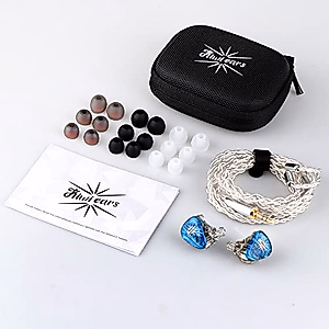 Linsoul Kiwi Ears Orchestra Lite Performance Custom 8BA in-Ear Monitor IEM with Detachable 4-core 7N Oxygen-Free Copper OFC Cable, Handcrafts Faceplate for Audiophile Studio Musician (Blue)