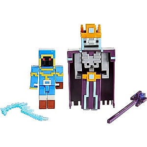 Minecraft Dungeons 3.25" 2-Pk, Arch Illager & Redstone Golem Battle Figures, Great for Playing, Trading, and Collecting, Action and Battle Toy for Boys and Girls Age 6 and Older