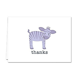 Canopy Street Adorable Animal Thank You Note Cards / 36 Baby Shower Thanks Greeting Cards / 3 1/2" x 4 7/8" Folded Appreciation Thank You Cards / 6 Cute Animals Gratitude Card Designs