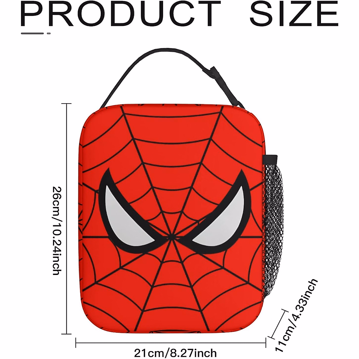 suzzc Reusable Anime Lunch Box Insulated Lunch Bag Large Capacity Durable Lunch Tote for Men Women Gift Travel Hiking