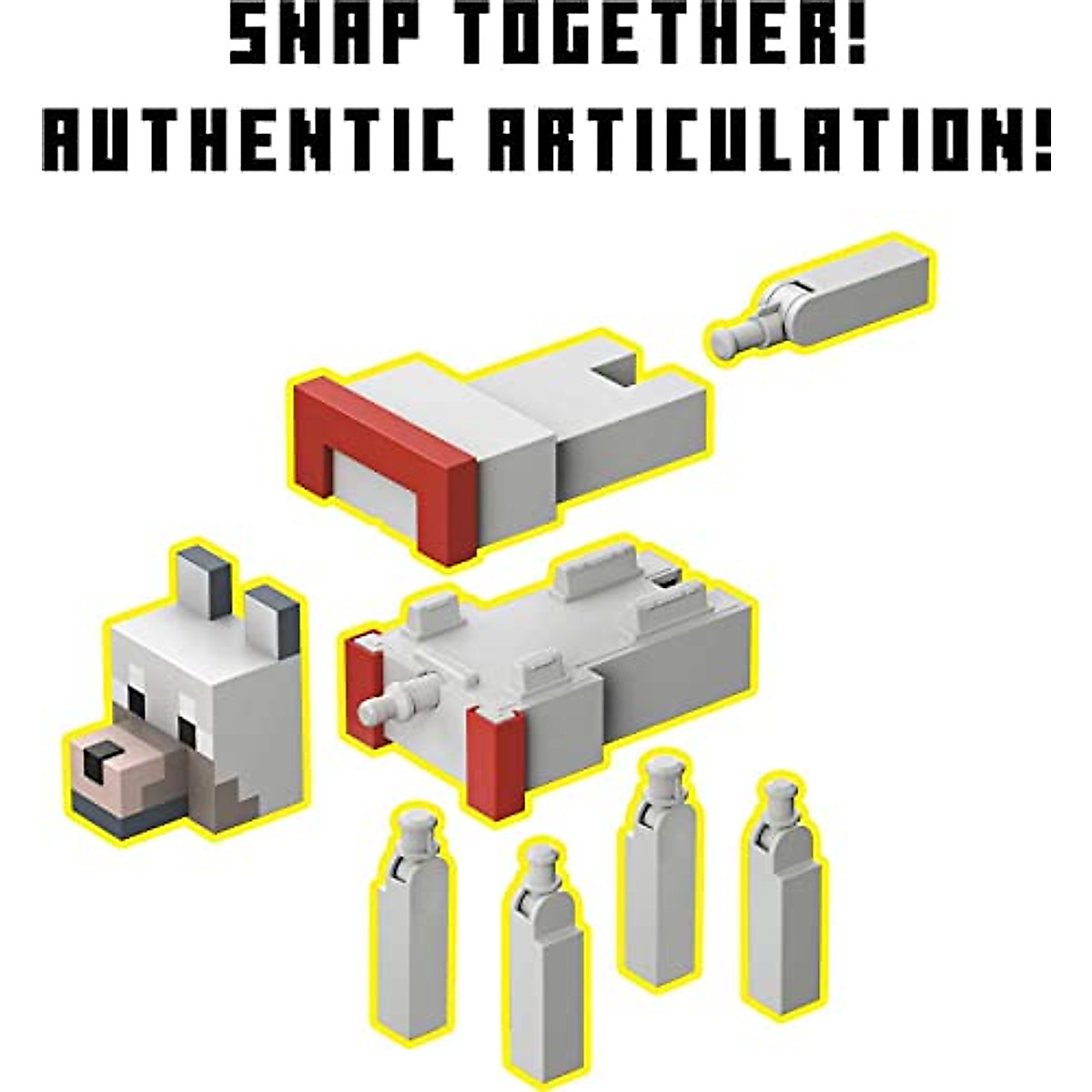 Mattel Minecraft Fusion Wolf Figure Craft-a-Figure Set, Build Your Own Minecraft Character to Play with, Trade and Collect, Toy for Kids Ages 6 Years and Older