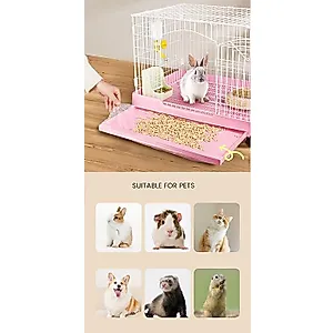 PFTIJVN 100 Pcs Disposable Rabbit Cage Liners,Guinea Pig Cage Liner Bag Leak Proof Clear Plastic Small Animals Cage Liners Bedding Litter Pan Bags for Bunny Hamster Hedgehog