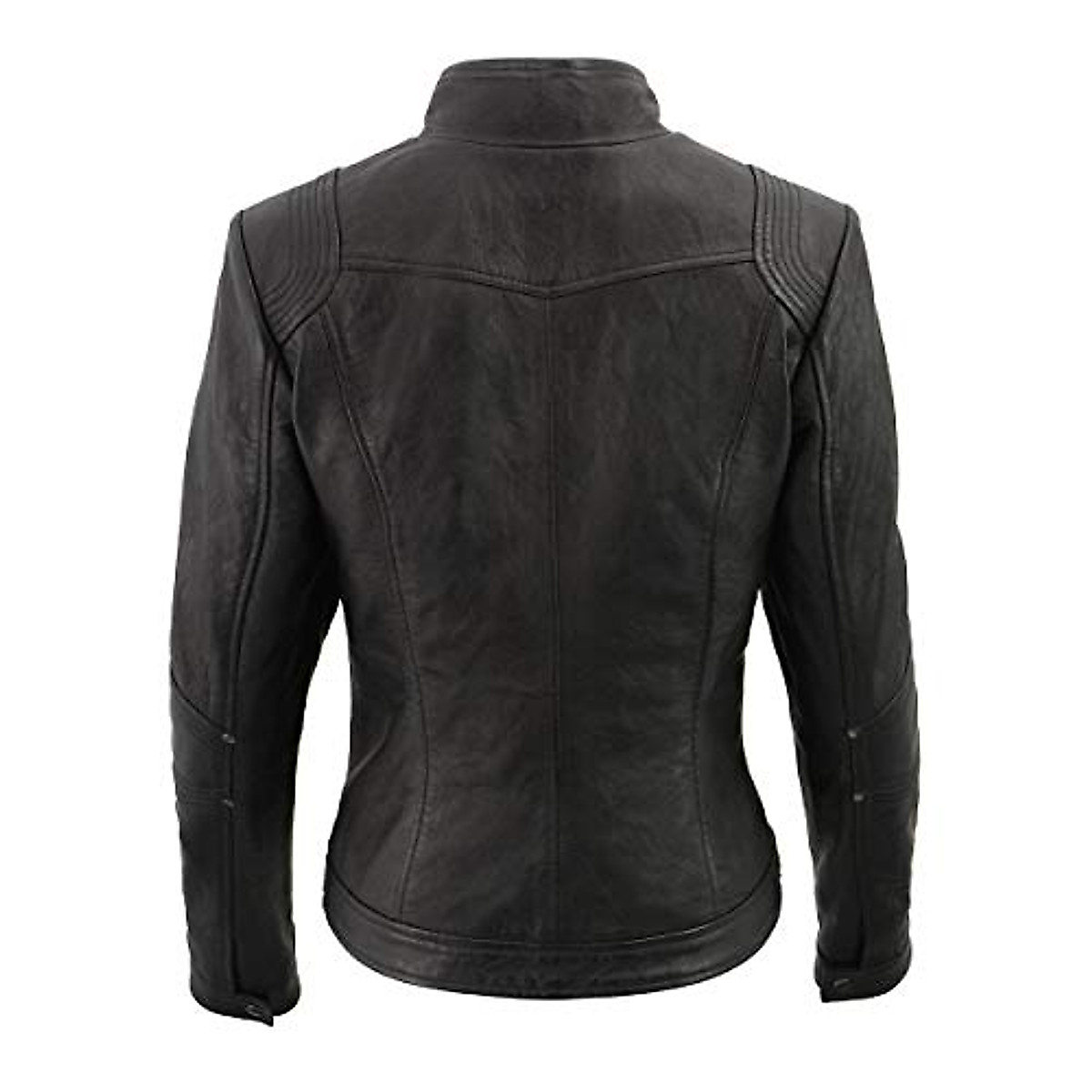 Milwaukee Leather SFL2801 Women's 'Racer' Black Stand Up Collar Motorcycle Fashion Leather Jacket - X-Large