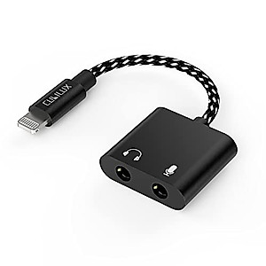 Cubilux Lightning to TRRS Microphone Adapter with 3.5mm Monitoring Headphone Jack Compatible with iPad Pro/Air/Mini, iPhone 13 Pro Max/ 12/11/ SE 2/ Xr/Xs Max/ 8 Plus/ 7