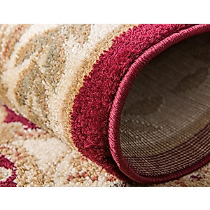 Unique Loom Versailles Collection Traditional Classic Medallion Motif Area Rug (3' 3 x 5' 3 Rectangular, Burgundy/ Ivory)