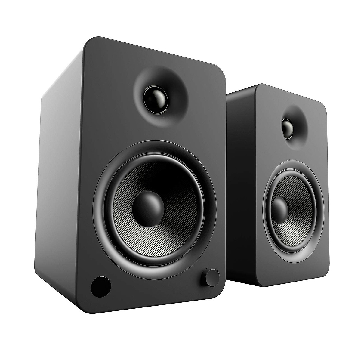 Audio Technica AT-LP140XP Direct-Drive Wired DJ Turntable Bundle with Kanto YU6 Powered Wireless Bluetooth Speakers - Black, Matte Black