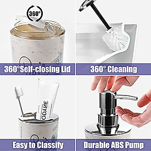 Bathroom Accessories Set Complete with Paris Tower Shower Curtain,9 Piece Bathroom Sets with Toothbrush Holder,Toothbrush Cup,Lotion Soap Dispenser,Soap Dish,Toilet Brush,Trash Can,Qtip Holder