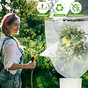16 Packs Garden Bird Netting Bag with Drawstring, Insect Bug Barrier Mesh Netting Garden Netting Pest Barrier Plant Cover for Protect Plant Fruits (39.37''x31.5''+39.37''x59.06''+59.06''x47.24'')