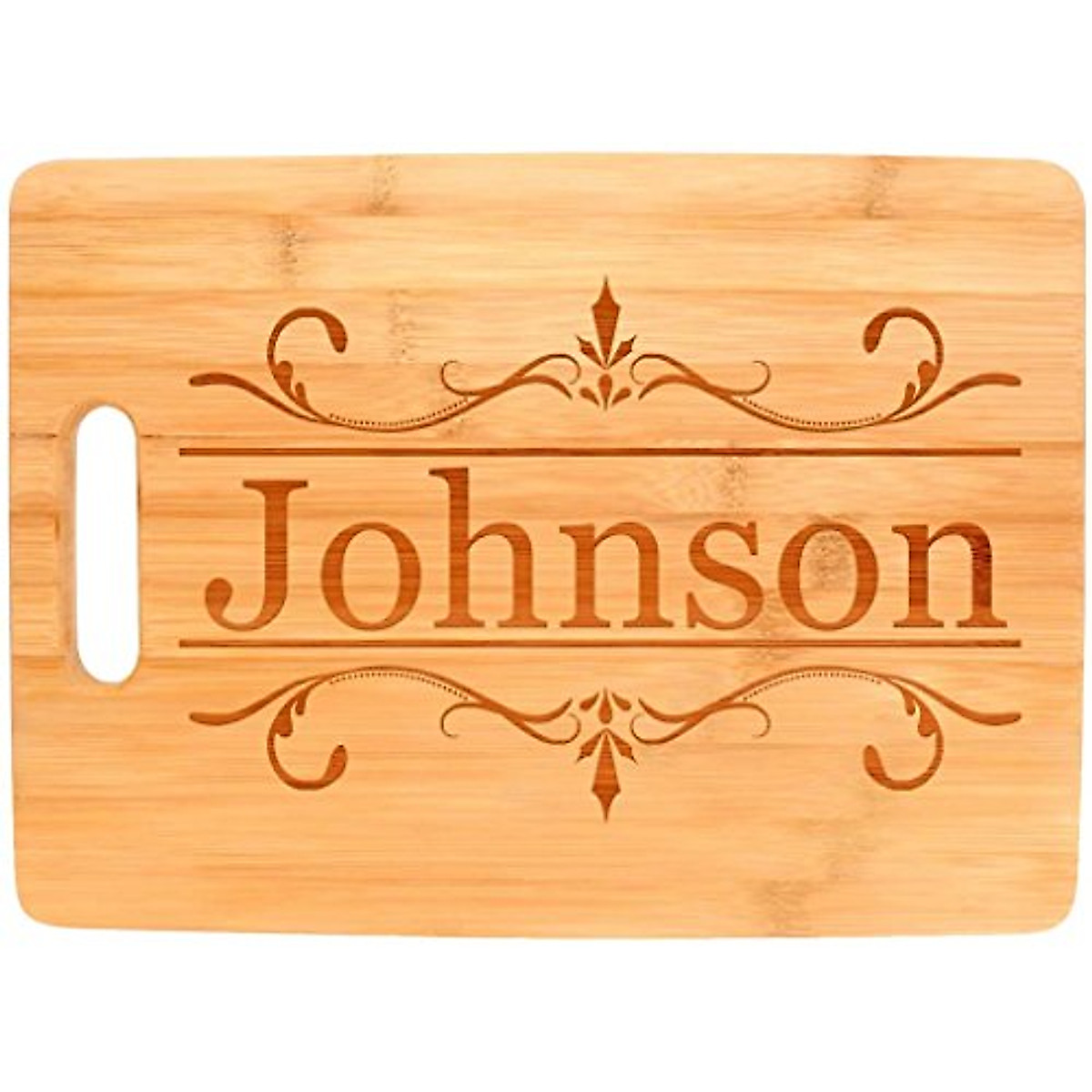 Custom Wedding Gift Couples Enter Last Name Personalized Big Rectangle Bamboo Cutting Board Bamboo