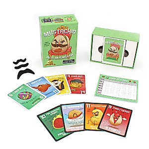 Mustachio- Mustaches Now Included, a Strategy Game of Trickery and Scheming Nuts, Funny Board Games for Teens and Family Night, Card Game for 2-6 Players
