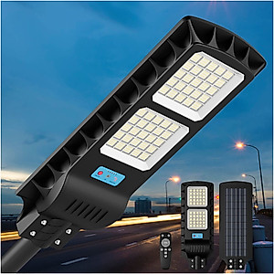 AllEASY Solar Street Light Outdoor Waterproof, 600LEDs 30000lm, IP67 Solar Flood Lights Dusk to Dawn Lighting with Remote Control, Security Motion Sensor Lamp for Garage, Yard