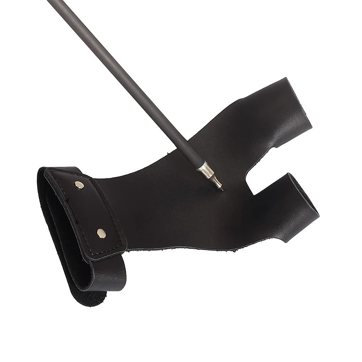 SOPOGER Archery Shooting Glove Hand Guard Finger Protector Youth Adult Protective Leather Finger Guard Left Hand for Traditional Recurve Compund Bow Outdoor Hunting Practice (Black)