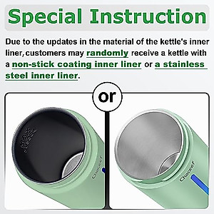 CHACEEF Travel Electric Kettle, 350ml Portable Kettle, Small Electric Kettle with Non-stick Coating, BPA Free, 3 Colors LED Water Boiler with Keep Warm Function, Fast Boil and Auto Shut Off Water Kettle, Green
