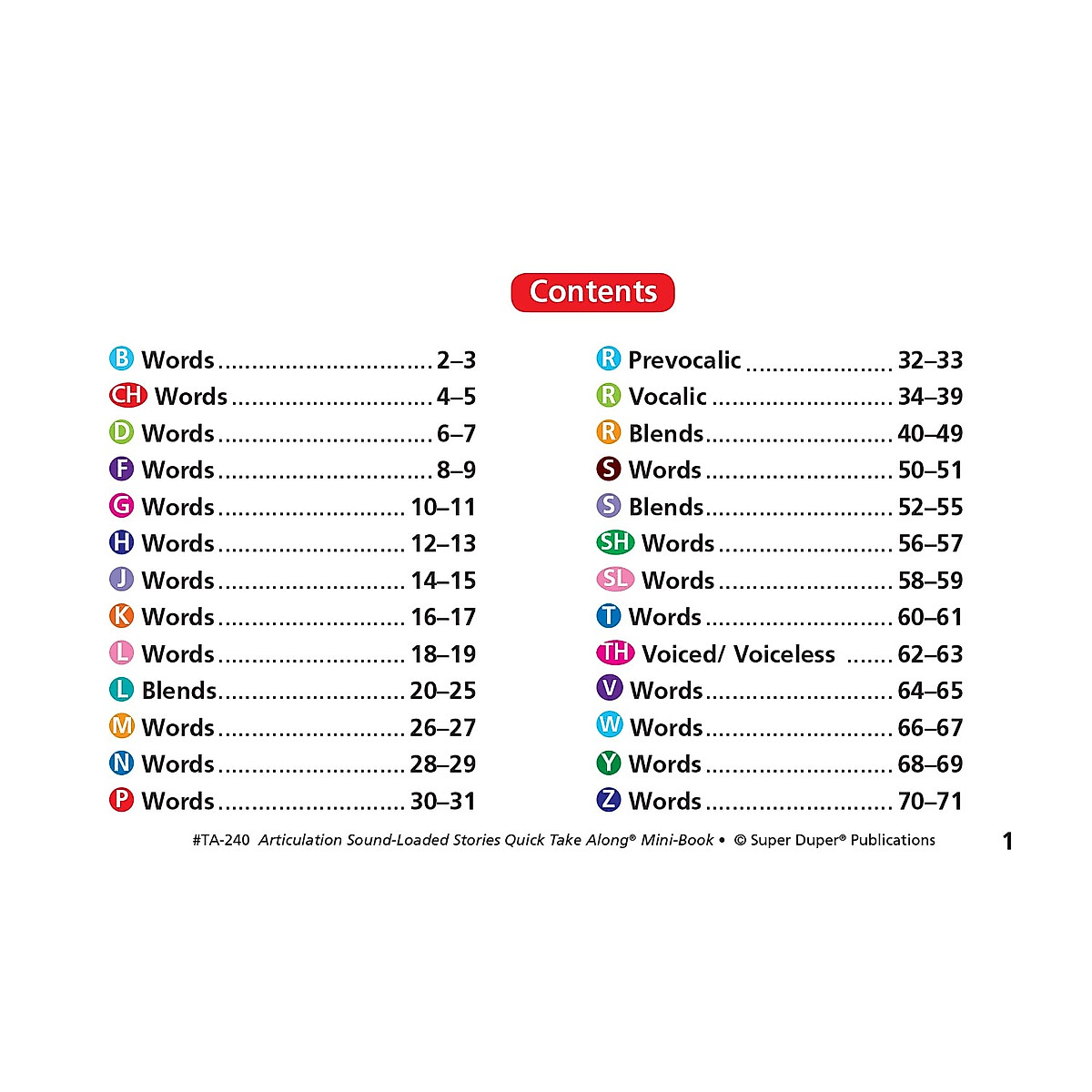 Super Duper Publications | Articulation Sound-Loaded Stories Quick Take Along® Mini-Book | Educational Resource for Children