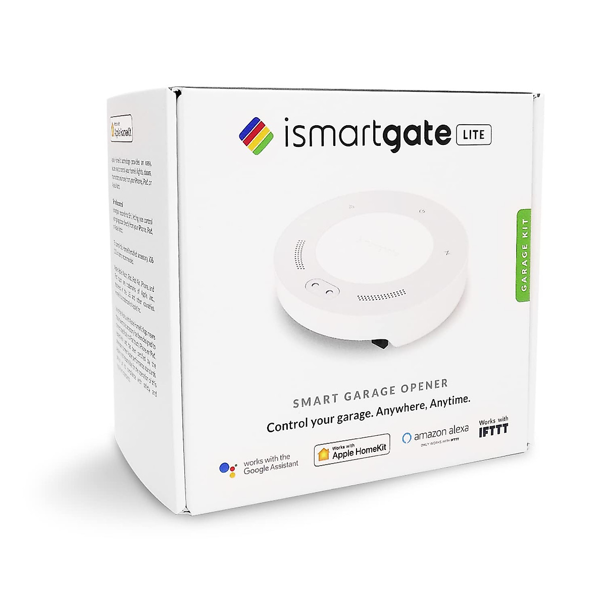 ismartgate LITE Smart Garage Door Opener Remote, APP Control, Compatible with Apple Homekit, Amazon Alexa, Google Assistant, IFTTT, Compatible with All Garage doors. Wireless sensor included.