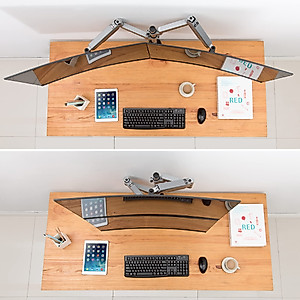 AVLT Dual 13"-32" Stacked Monitor Arm Desk Mount fits Two Flat/Curved Monitor Full Motion Height Swivel Tilt Rotation Adjustable Monitor Arm - Extra Tall/VESA/C-Clamp/Grommet