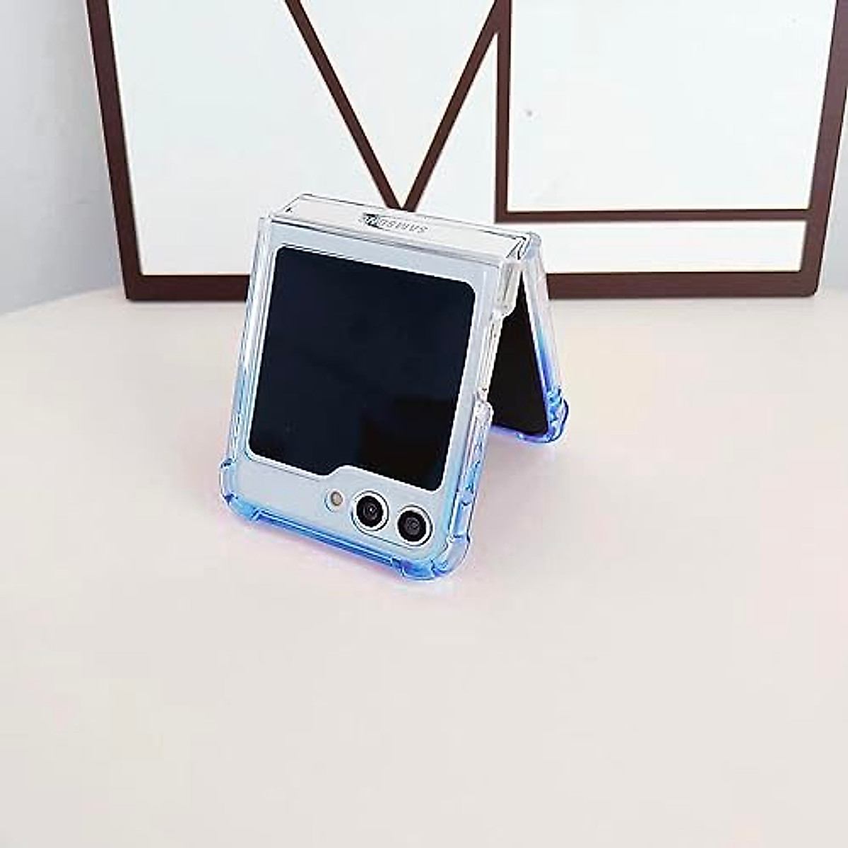 MGKESOSP Case for Samsung Galaxy Z Flip 5 with Hinge Protection,Wireless Charging Support,Lightweight Z Flip 5 Phone case Compatible with MagSafe (Blue)