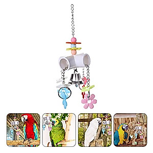BCOATH 2pcs Parrots Birds and Chewing Conures Pet Cockatiels Flower Grinding Macaws Parakeets Pendant Biting Teeth Cage Resistant Cockatiel Small Tearing Chew Bird Bell Toys Hanging for