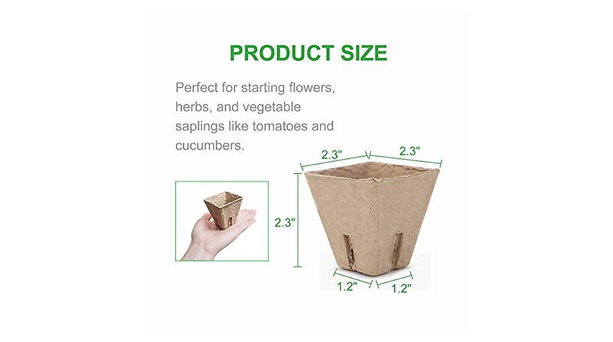 Growneer 120 Bio Peat Pots for Seedling & Garden Starter Kits
