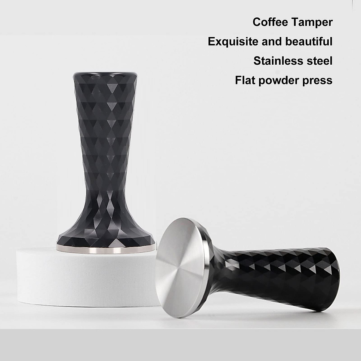 Tamper,Coffee Tamper - Food Grade Safe Coffee Hand Tamper with Flat Stainless Steel Base - Coffee Press Tool 53mm / 2.1in (53mm)
