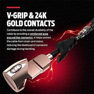 Monster 12Ft HDMI Electronic Cable 4K Ultra Hd with Ethernet Cord 60/120 Hz Refresh Speed 21Gbps 1080p Video Corrosion Resistant Gold Contact for Projector/Laptop/Monitor/Television/Personal Computer