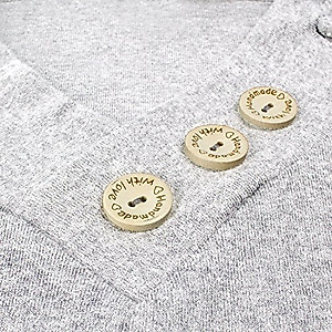 VOIANLIMO Women's Sweatshirts Long Sleeve Button V-Neck Pockets Pullover Hoodies Silver XL