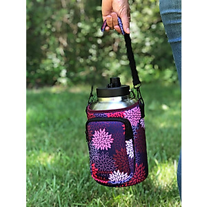 Koverz Half Gallon Jug Carrier, 64oz Bottle Carrier Compatible with Yeti & RTIC Half Gallon Jugs - Midnight Mums