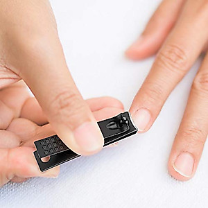 12 Pieces Nail Clipper Set Stainless Steel Nail Cutter Fingernails and Toenail Clipper Cutter for Women Men (Black)