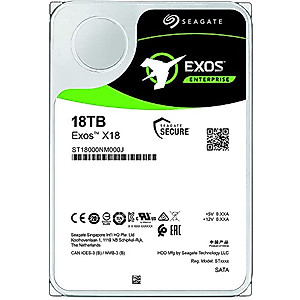 Seagate Exos X18 54TB Enterprise HDD (18TB x 3)– CMR 3.5 Inch Hyperscale SATA 6Gb/s, 7200 RPM, 512e and 4Kn FastFormat, Low Latency, Crypto Chia Mining - ST18000NM000J (Renewed)
