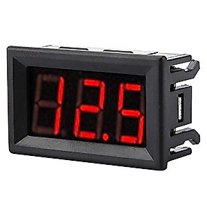 Digital Voltmeter, 3 Wire LED Panel Digital Display Voltage Meter with Reverse Protection DC 0-100V Red Blue Green Yellow(Red)