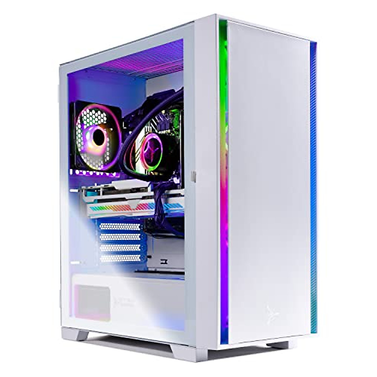 Skytech Gaming Shiva II Gaming PC Desktop – AMD Ryzen 7 5700X 3.4 GHz, NVIDIA RTX 4070, 1TB NVME SSD, 16GB DDR4 RAM 3200, 650W Gold PSU, 240mm AIO, 11AC Wi-Fi, Windows 11 Home 64-bit,White