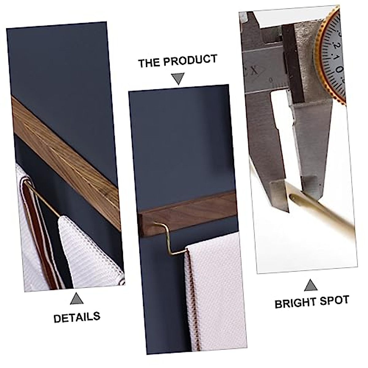 ORFOFE Towel Rack Towel Hanger Wall Mounted Hooks Kitchen Towel Holder Wall Mounted Towel Bar Heavy Duty Hangers Wall Mounted Clothes Mounted Clothing Rack Bathroom Black Walnut