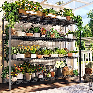 REIBII 60" W Storage Shelves 3000 LBS Wire Shelving Unit with Wheels Heavy Duty Shelving Adjustable Metal Shelves for Garage,Pantry,Kitchen,Business,Warehouse,60”W ×24”D×65.3”H