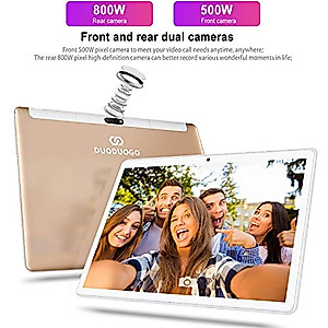 DUODUOGO Android 10 Tablet SIM 4G LTE Dual SIM+ 5G WiFi Cellular GMS Tablets, Quad-Core 4GB RAM 64GB ROM, SD-128GB,Storage Quad-Core Processor,13MP Camera,Bluetooth, 4G Wi-Fi, GPS,HD 10.1 Inch Tablet