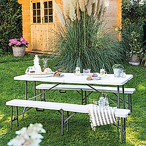 ABCCANOPY 60x 30 Inches Plastic Folding Picnic Table