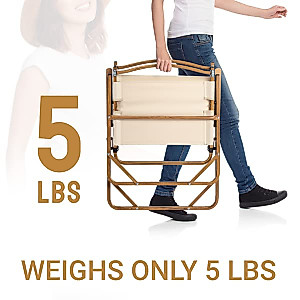 Medium Folding Chair, Portable Patio Chair, Lightweight Camping Chair with Aluminum Frame & 600D Oxford Fabric, Outdoor Lawn Chair Beach Chair, for Hiking,Fishing,Garden,Backyard,Khaki