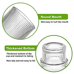 Qipecedm 6 Pack Ribbed Drinking Glasses, 16 oz Vintage Glass Cups, Highball Glasses, Premium Iced Coffee Glasses, Clear Glass Tumbler, Cocktail Glasses, Elegant Glassware for Water Juice Whiskey Beer