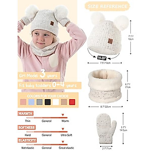 Kids Hat Scarf Glove Set Boys Girls Ages 5-7 6-8 Toddler Winter Beanie Hat Neck Warmer Mittens 2t-4t 1-3 Years Fleece Lined