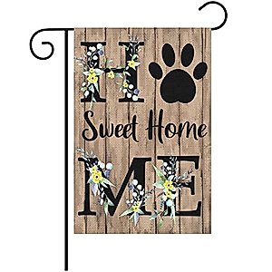 Heyfibro Home Sweet Home Spring Summer Garden Flag 12 x 18 Inch Lawn Flag Double Sided Printed with Pattern Outdoor Yard Welcome Flag Farmhouse Seasonal Outdoor Decoration(ONLY FLAG)