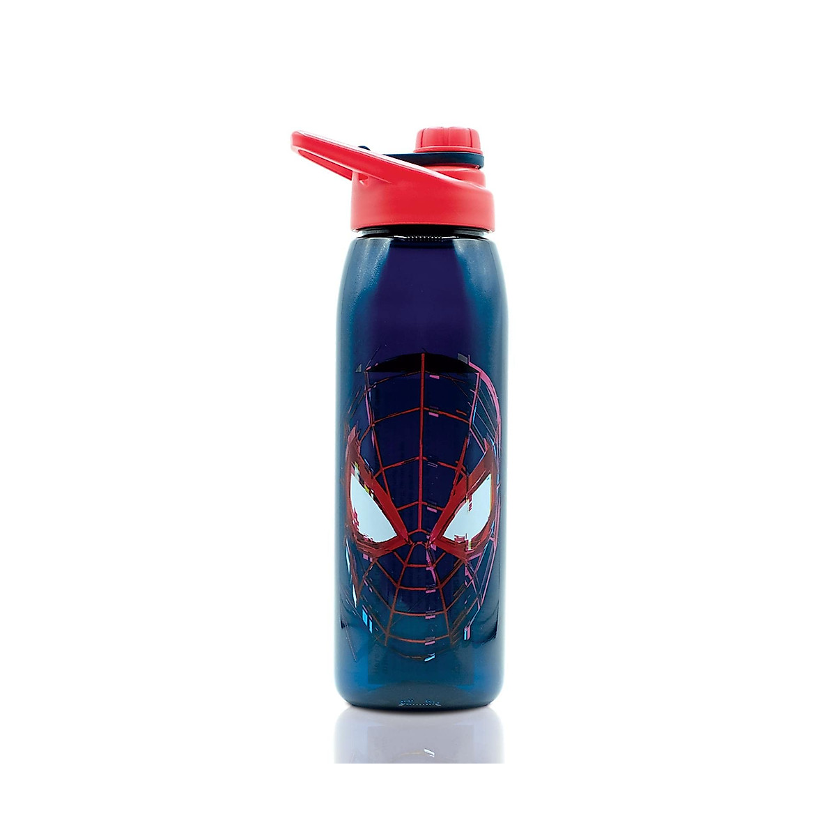 Marvel Spider-Man Miles Morales 28-Ounce Sports Water Bottle | BPA-Free Plastic Water Jug With Leakproof Screw-Top Lid And Flip-Up Cap | Hydration For Outdoor Activities, Gym Fitness Gifts
